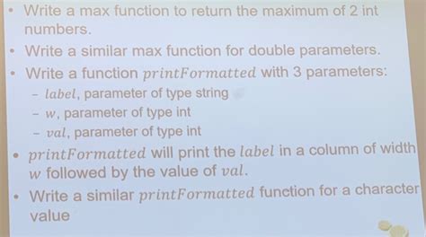 Solved Write A Max Function To Return The Maximum Of 2 Int Chegg Com