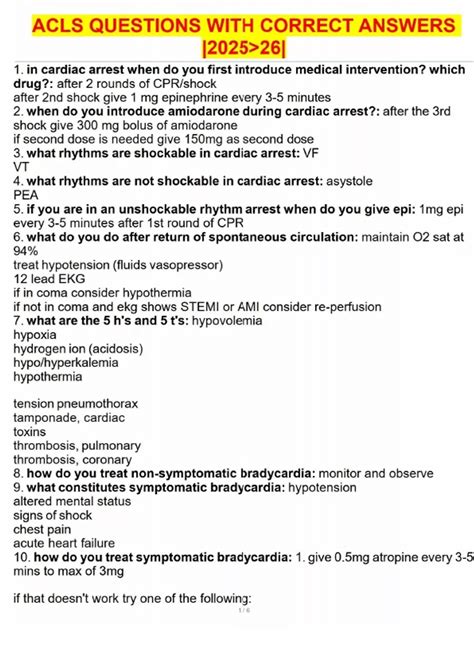 Acls Questions With Correct Answers 202526 Acls Stuvia Us