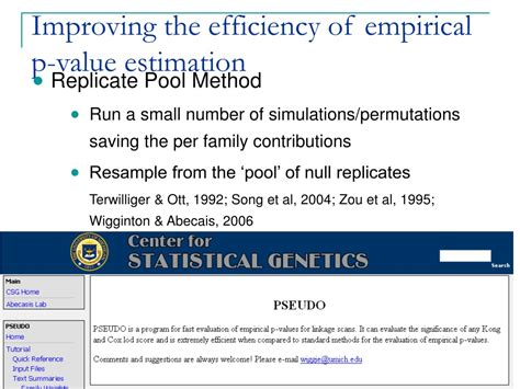 Ppt Efficient Calculation Of Empirical P Values For Genome Wide