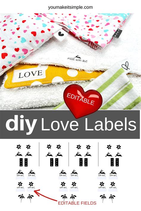 DIY LOVE Labels Editable PDF Files You Make It Simple