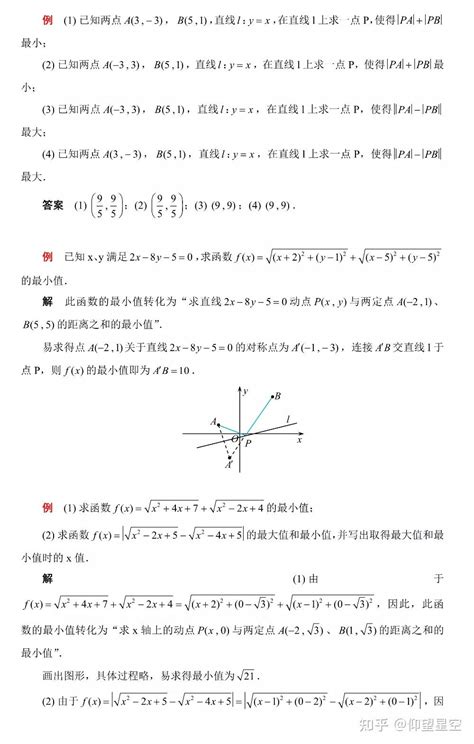 解析几何专题：最短路径问题 知乎