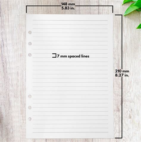 A5 Lined Paper 6 Hole Punched 250 Sheets