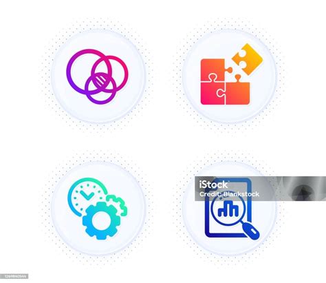 오일러 다이어그램 시간 관리 및 퍼즐 아이콘 세트 분석 그래프 기호입니다 벡터 0명에 대한 스톡 벡터 아트 및 기타 이미지