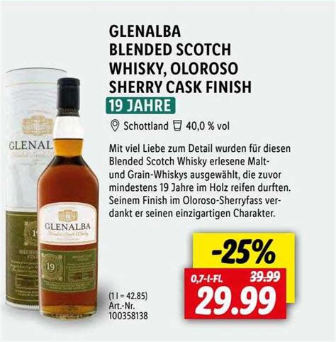 Glenalba Blended Scotch Whisky Oloroso Sherry Cask Finish Angebot Bei