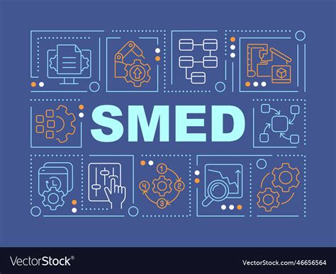 Smed Word Concepts Dark Blue Banner Royalty Free Vector