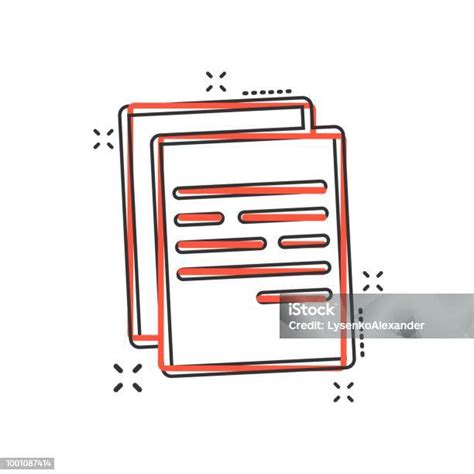 벡터 만화 스타일에서 만화 문서 아이콘입니다 종이 페이지 기호 그림 그림 참고 비즈니스 스플래시 효과 개념입니다 0명에 대한