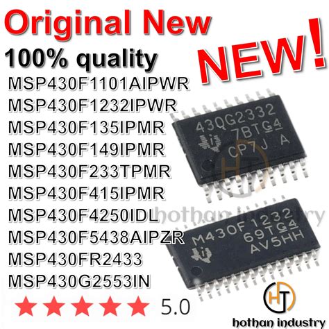 5pcs 2021 MSP430G2553IN MSP430F233TPMR MSP430F135IPMR MSP430F1101AIPWR MSP430F1232IPWR