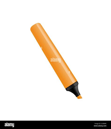 Yellow Marker Isolated On Pure White Red Marker Isolated On Pure White