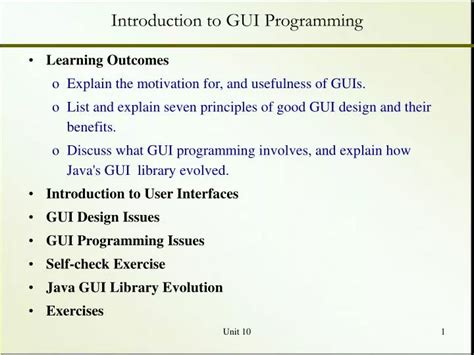 ppt introduction to gui programming powerpoint presentation free
