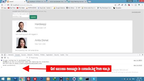 2017 Insert Data By Vuejs Vuejs Laravel Crud Social Networking