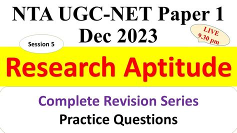 complete revision series session 5 research aptitude nta ugc net paper 1 2024 dr