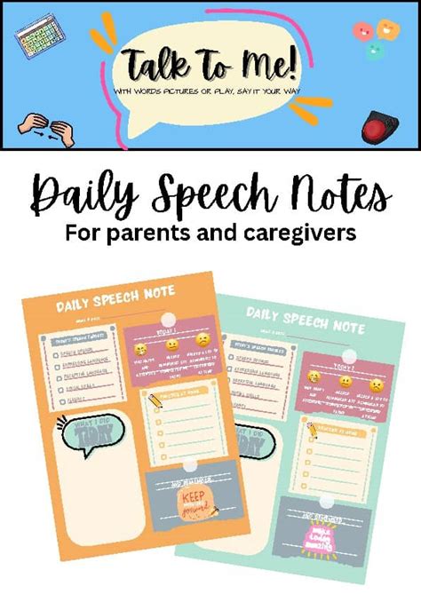 Daily Communication Speech Notes By Talk To Me Your Way Tpt