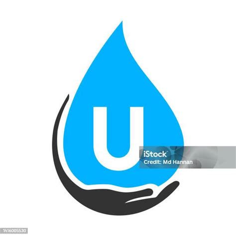 편지 U 손과 물 로고 개념 워터 케어 로고 벡터 템플릿 개념에 대한 스톡 벡터 아트 및 기타 이미지 개념 건강관리와 의술 깨끗한 Istock