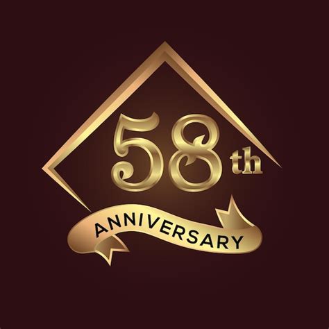 Premium Vector 58 Year Anniversary Celebration Anniversary Logo With