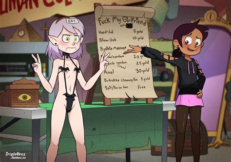 Rule 34 2girls Amity Blight Black Legwear Black Thighhighs Blush