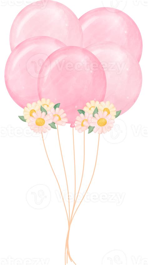 Ilustración De Acuarela De Globos Pastel Rosa Suave Lindo 16017548 Png