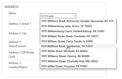 Azure Maps Search Control PCF Gallery