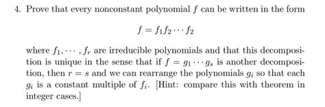 solved 4 prove that every nonconstant polynomial f can be