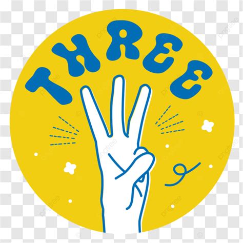 세 가지 만화 손 제스처 노란색 스티커 벡터 삼 숫자 손 동작 Png 일러스트 및 벡터 에 대한 무료 다운로드 Pngtree