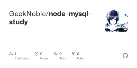 GitHub GeekNoble Node Mysql Study