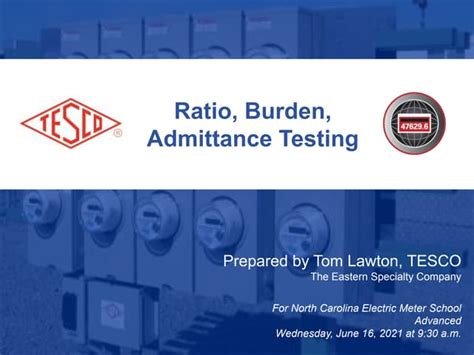 Ratio Burden And Admittance Testing Pptx Physics Science