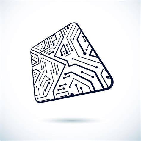 Premium Vector Vector Microchip Design Cpu Information Communication Technology Element