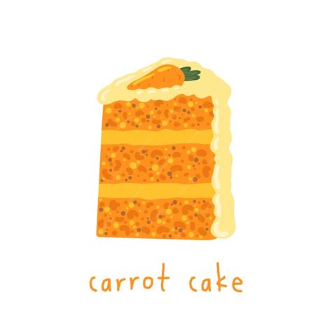 Premium Vector Carrot Cake Slice Happy Birthday Party Vector Element
