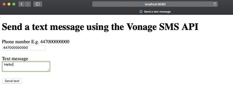 how to send sms messages with swift vapor and vonage