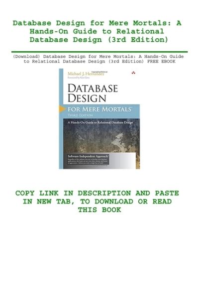 Download Database Design For Mere Mortals A Hands On Guide To Relational Database Design 3rd