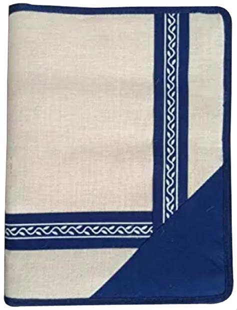 White And Blue Jute File Folder For Documents Holder Size 12 X