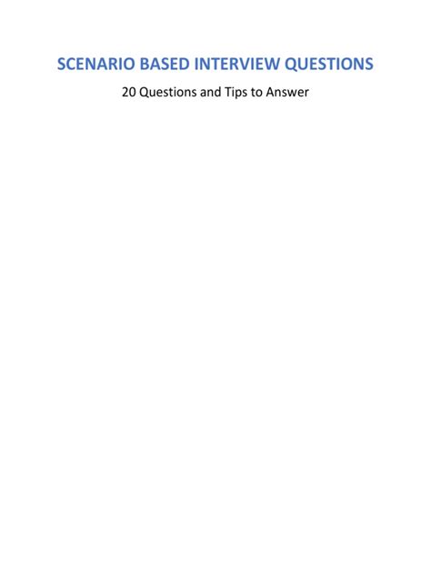 20 scenario based interview questions pdf cognition cognitive science