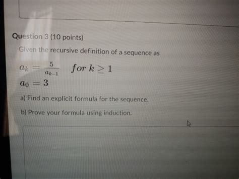 Solved Question 3 10 Points Given The Recursive Definition