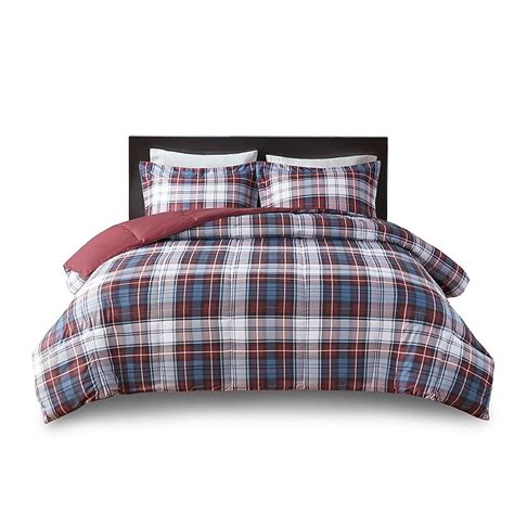 Vynxaria Twin Twin Xl Blue Plaid 2 Piece Comforter Set Ultra Soft