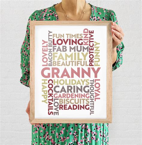 Custom Made Word Cloud Typography Art Print Handmade A2 A3 A4 By Over