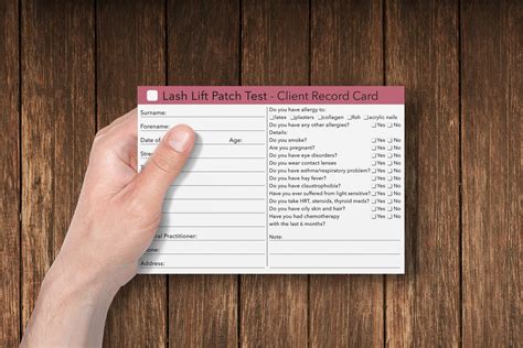 Lash Lift Patch Test Client Record Card Treatment Consultation Salon A6 X25 Ebay