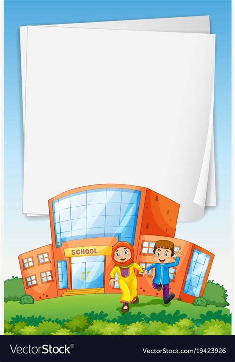 Border Kartun Murid Sekolah Maria Langdon