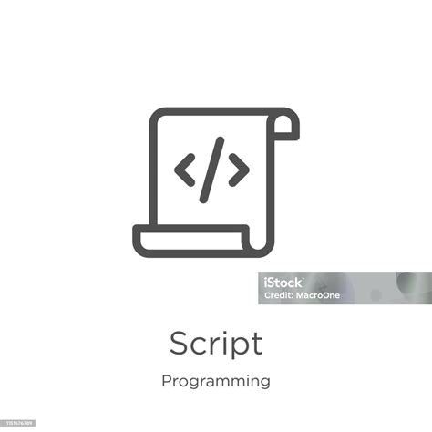 Vecteur Dicône De Script De La Collection De Programmation Fine Ligne Script Contour Icône