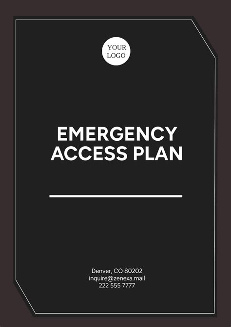 Free Emergency Access Plan Template To Edit Online
