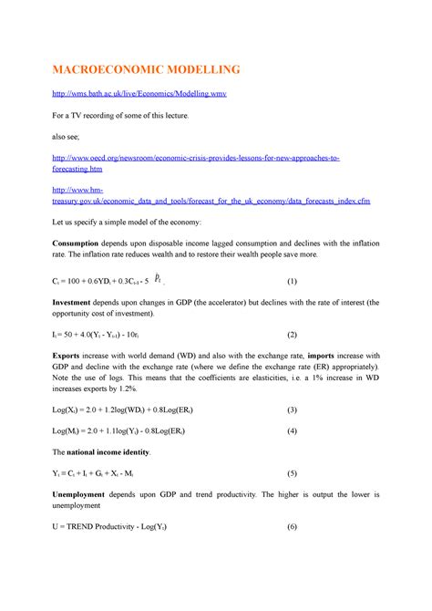 Macroeconomic Modelling 2015 Macroeconomic Modelling Wms Bath Ac Live Economics Modelling Wmv