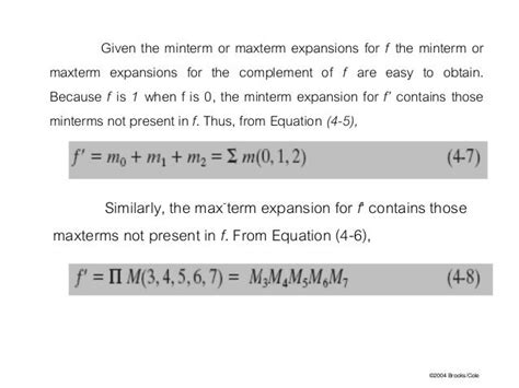 Applications Of Boolean Algebra Minterm And Maxterm Expansions