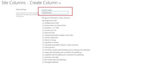 Site Columns In SharePoint 2013