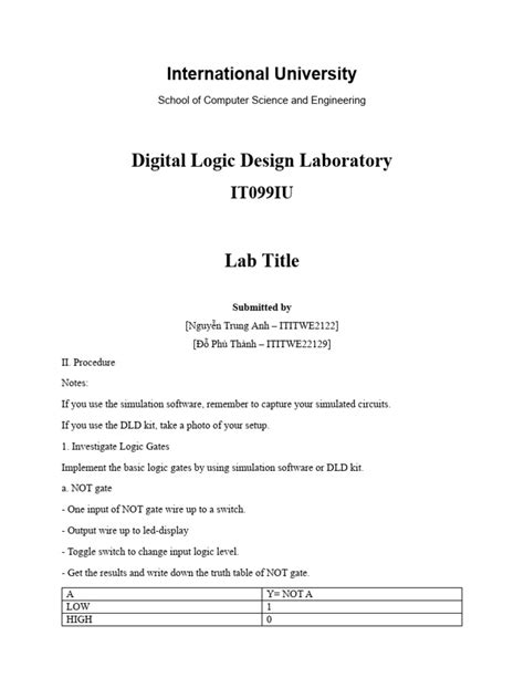 Dld Lab Pdf Logic Gate Mathematical Logic