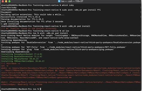 Reactjs Read Only File System Error When Try To Install Pod On