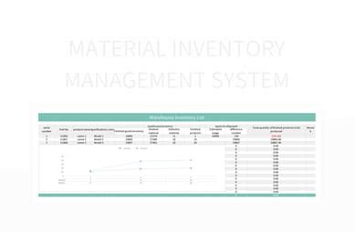Material Inventory Management System Excel Template And Google Sheets File For Free Download