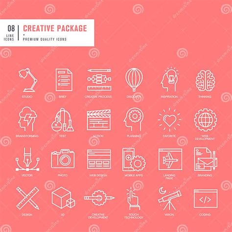 Set Of Thin Lines Web Icons For Graphic And Web Design Stock Vector Illustration Of Icon