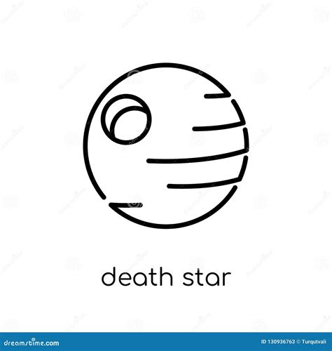 Death Star Icon Trendy Modern Flat Linear Vector Death Star Icon On White Background From Thin