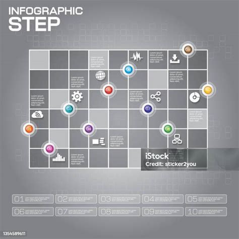 Template Desain Infografis Dapat Digunakan Untuk Tata Letak Alur Kerja Diagram Opsi Angka Desain