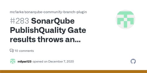 Sonarqube Publishquality Gate Results Throws An Exception Could Not Find Target Branch Null