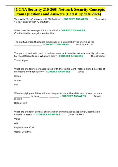 Ccna Security 210 260 Network Security Concepts Exam Questions And