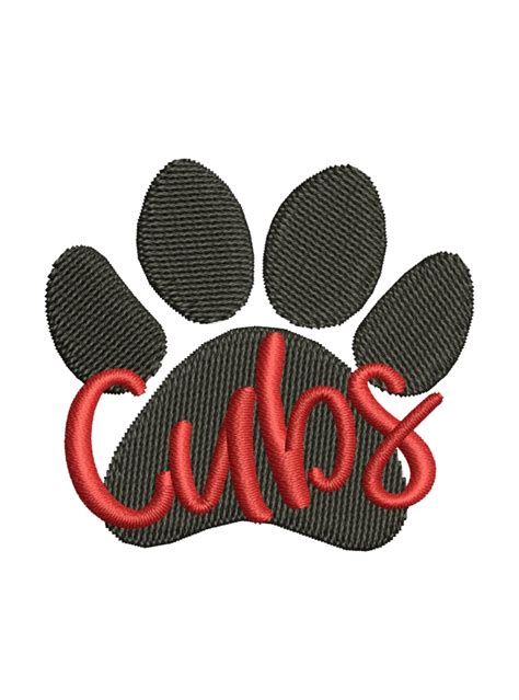 Cubs Paws Embroidery Design Cub Paw Print Embroidery Design Paw